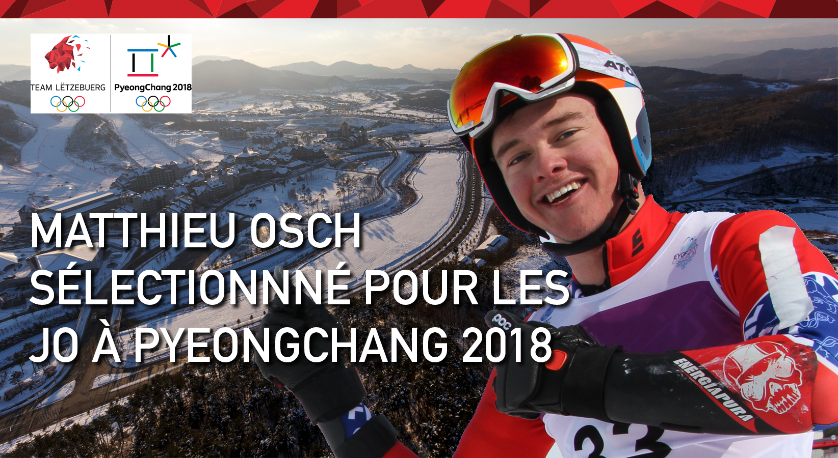 Matthieu Osch sélectionné pour les JO à PyeongChang - COSL